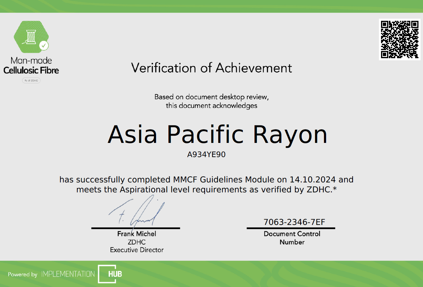 APR Achieves ZDHC MMCF Certification at the Highest 'Aspirational ...